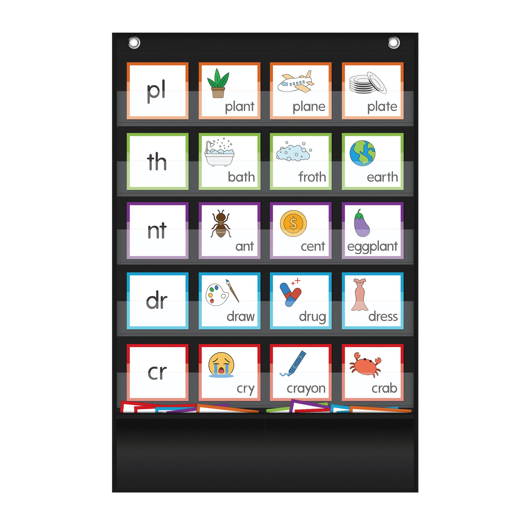 Mua Boczif Word Building Center Pocket Chart, Word Family Cards for ...