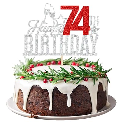 Buy Happy 74th Birthday Cake Topper - Seventy four-year-old Cake Topper ...