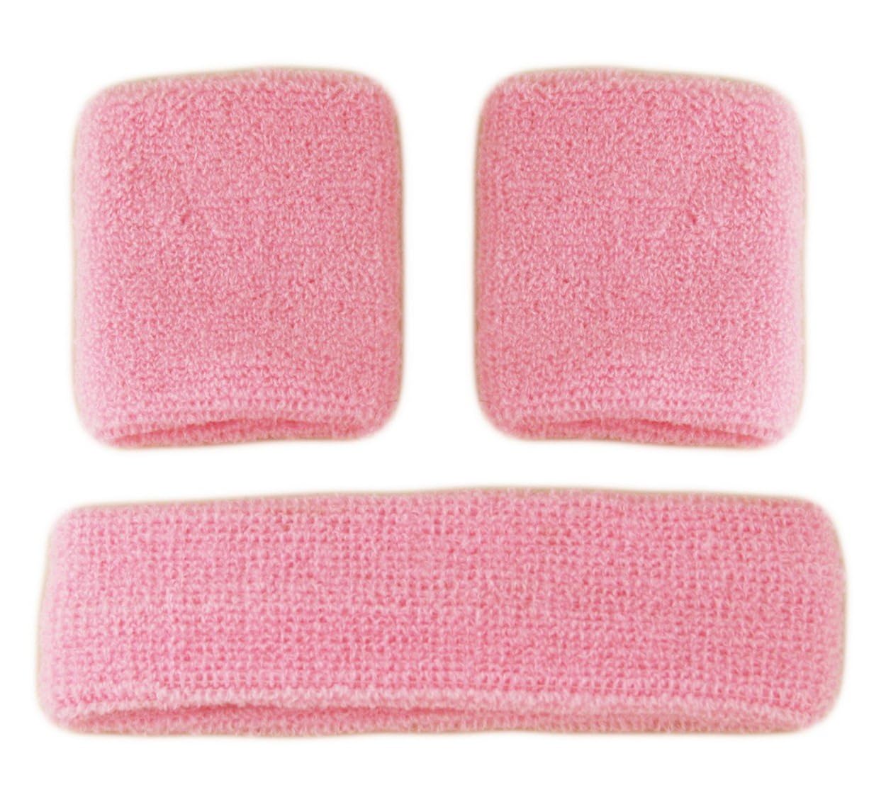 SWEATBANDS SWEAT BAND SET Terry Cloth Gym - 1 x Headband - 2 x ...