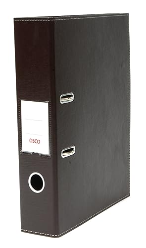 Osco brown faux leather A4 lever arch file folder: Amazon.co.uk: Office ...