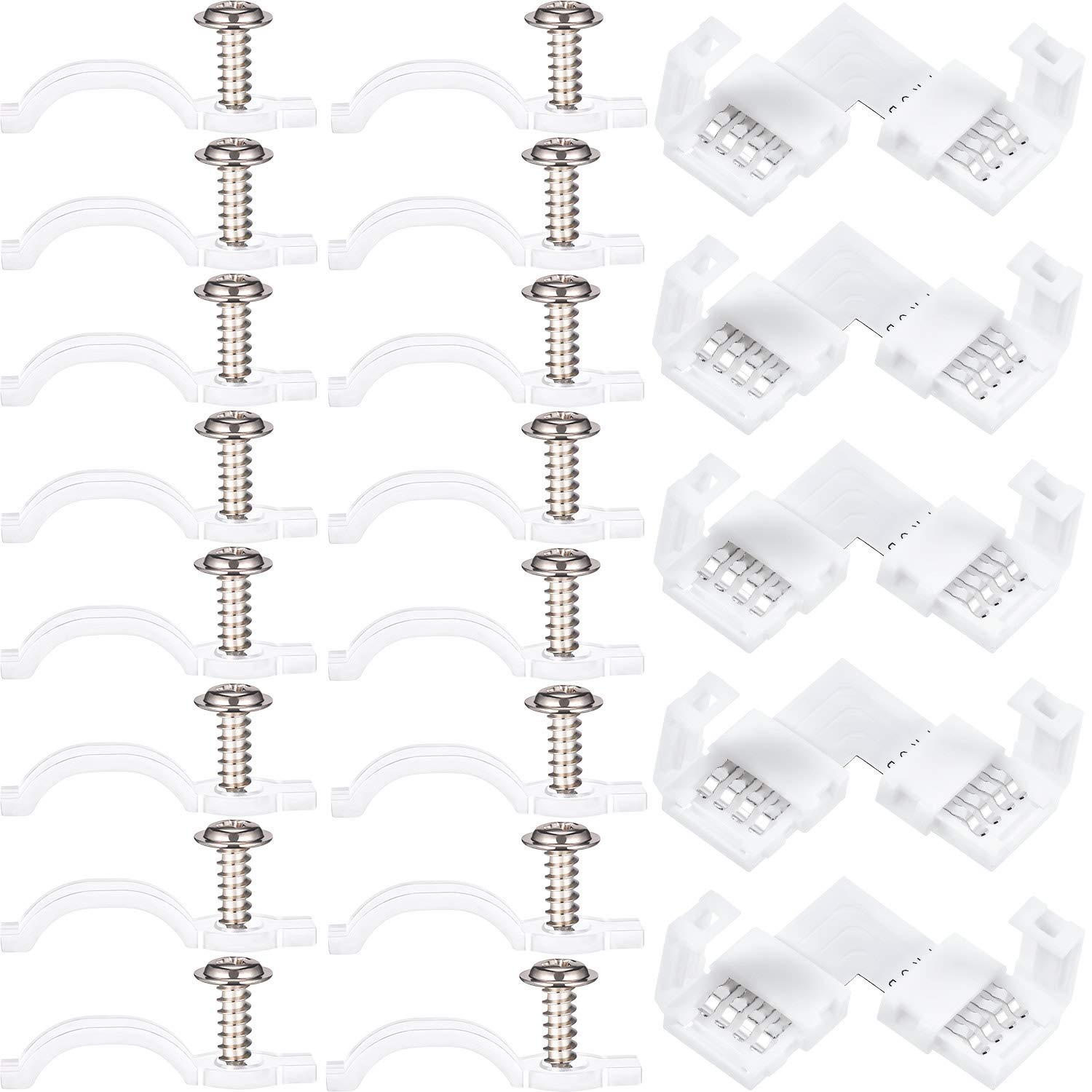 100 Pack Mounting Bracket Kit Strip Light Mounting Brackets, Fixing ...