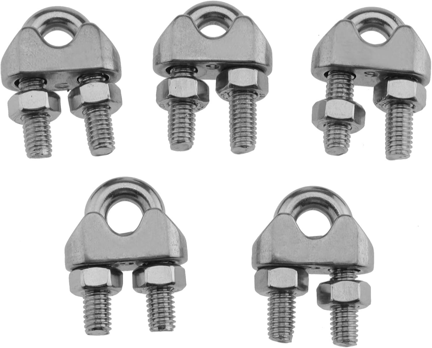 OTOTEC 10pcs Stainless Steel Wire Rope Grip Clip Cable Clamp 6mm ...