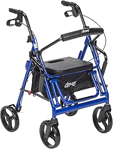 Amazon.com: Drive Medical 795B Duet Folding Transport Wheelchair and ...