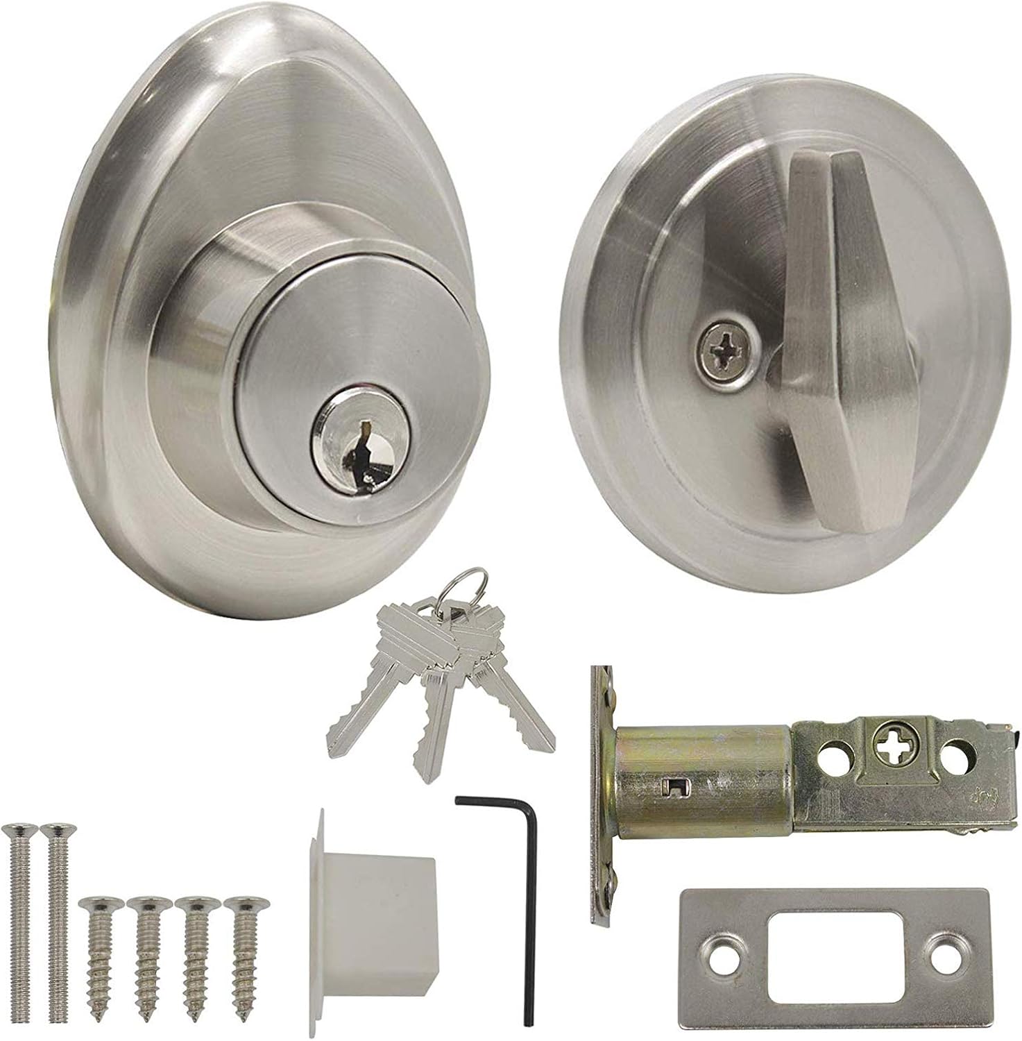 2 Pack Oval Shape Probrico Deadbolt Security Door Lock with Key Single ...