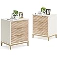 Amazon.com: LITTLE TREE Night Stands Set of 2, Nightstand with 3 ...