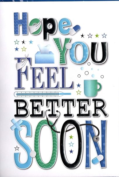 Hope You Feel Better Soon - Get Well Soon Card - for Him Male: Amazon ...