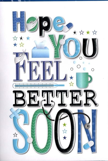 Hope You Feel Better Soon - Get Well Soon Card - for Him Male: Amazon ...