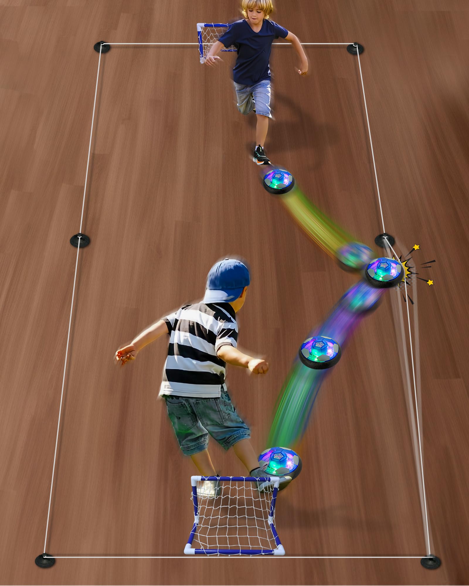 Air Powered Soccer Ball for Indoor & Outdoor Play Springy Rebound Rope ...