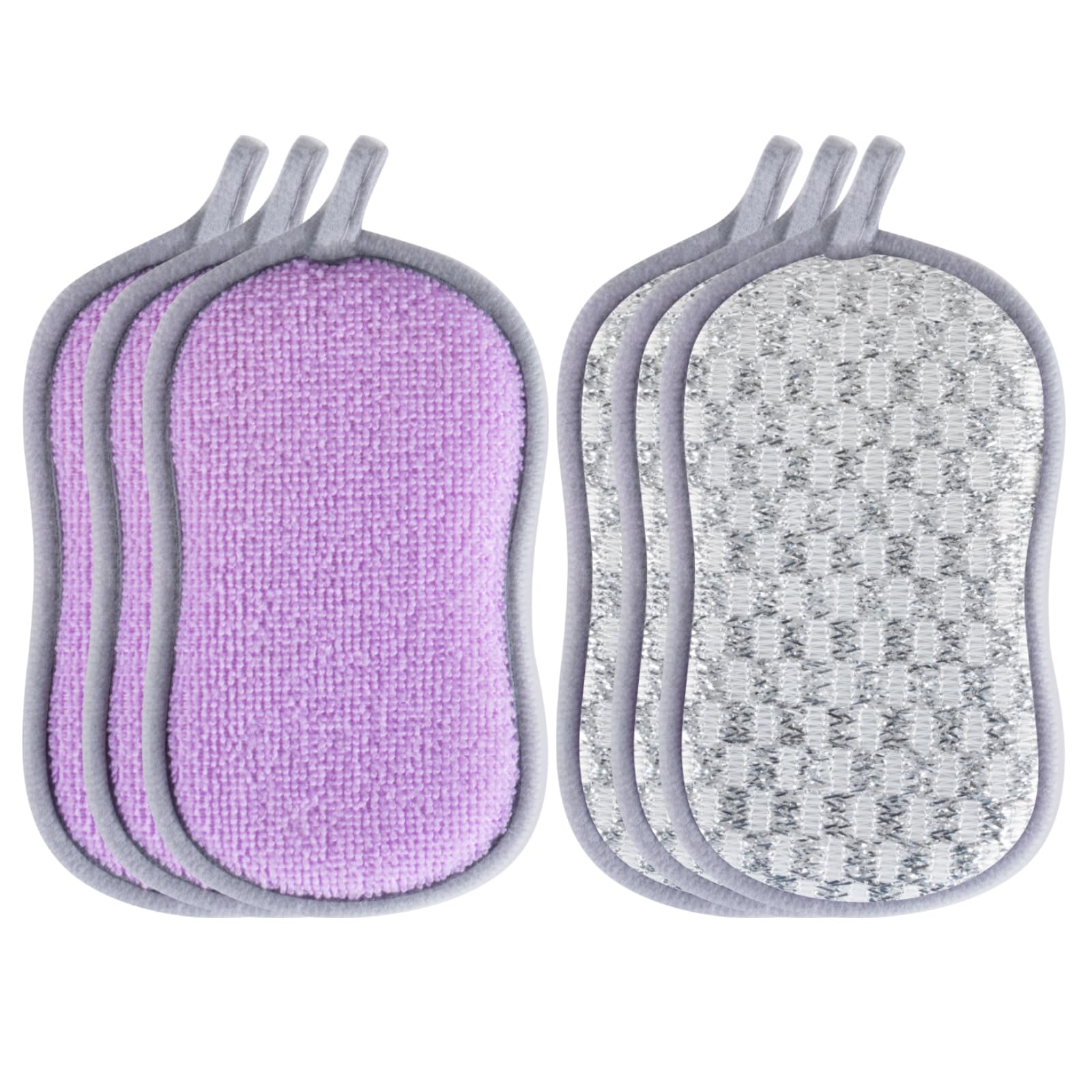 Scrub Sponges for Dish, 6 Pack Dual-Sided Non Scratch Kitchen Dish ...