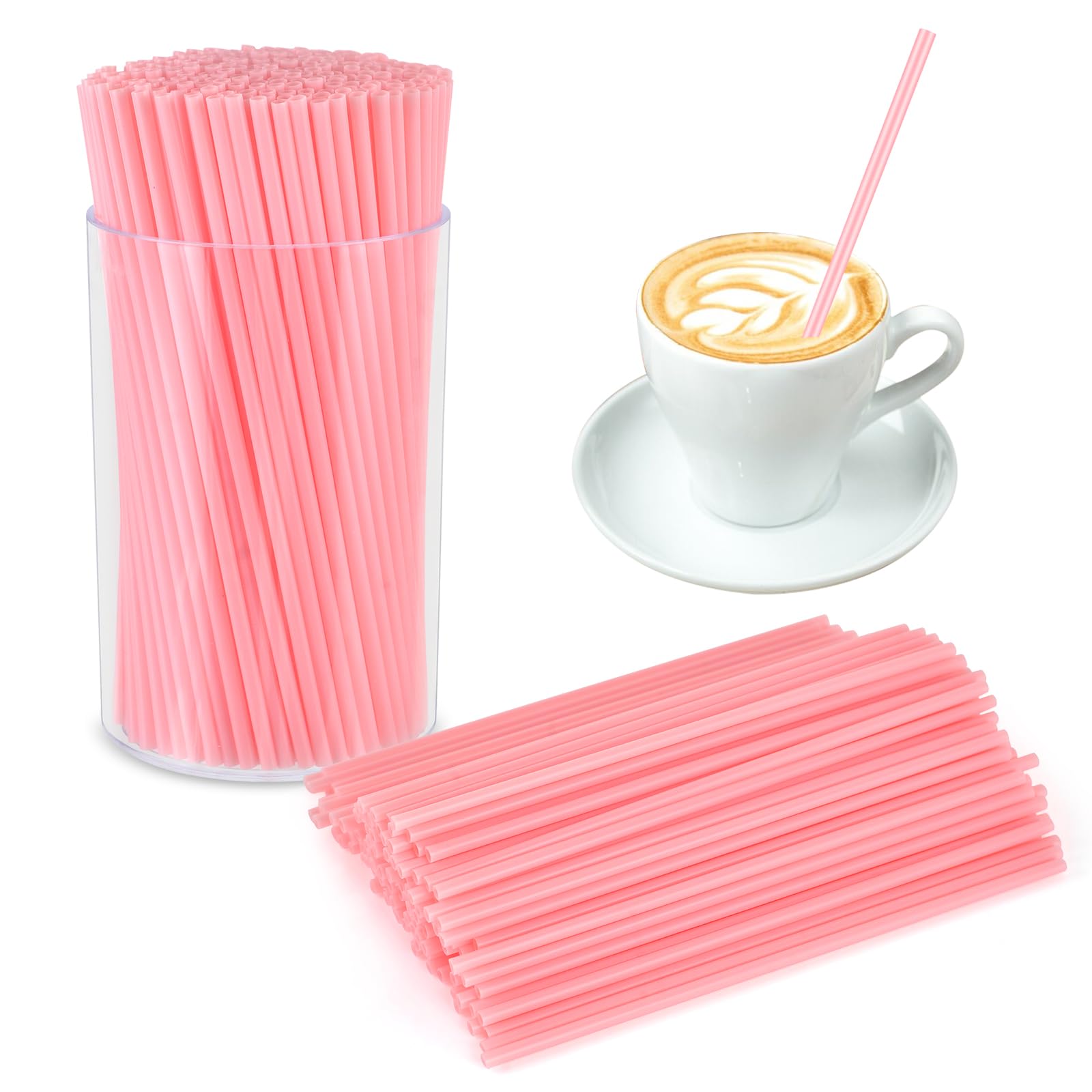 500 Pcs Pink Coffee Stir Sticks Set Coffee Stirrers Holder Acrylic Stir ...