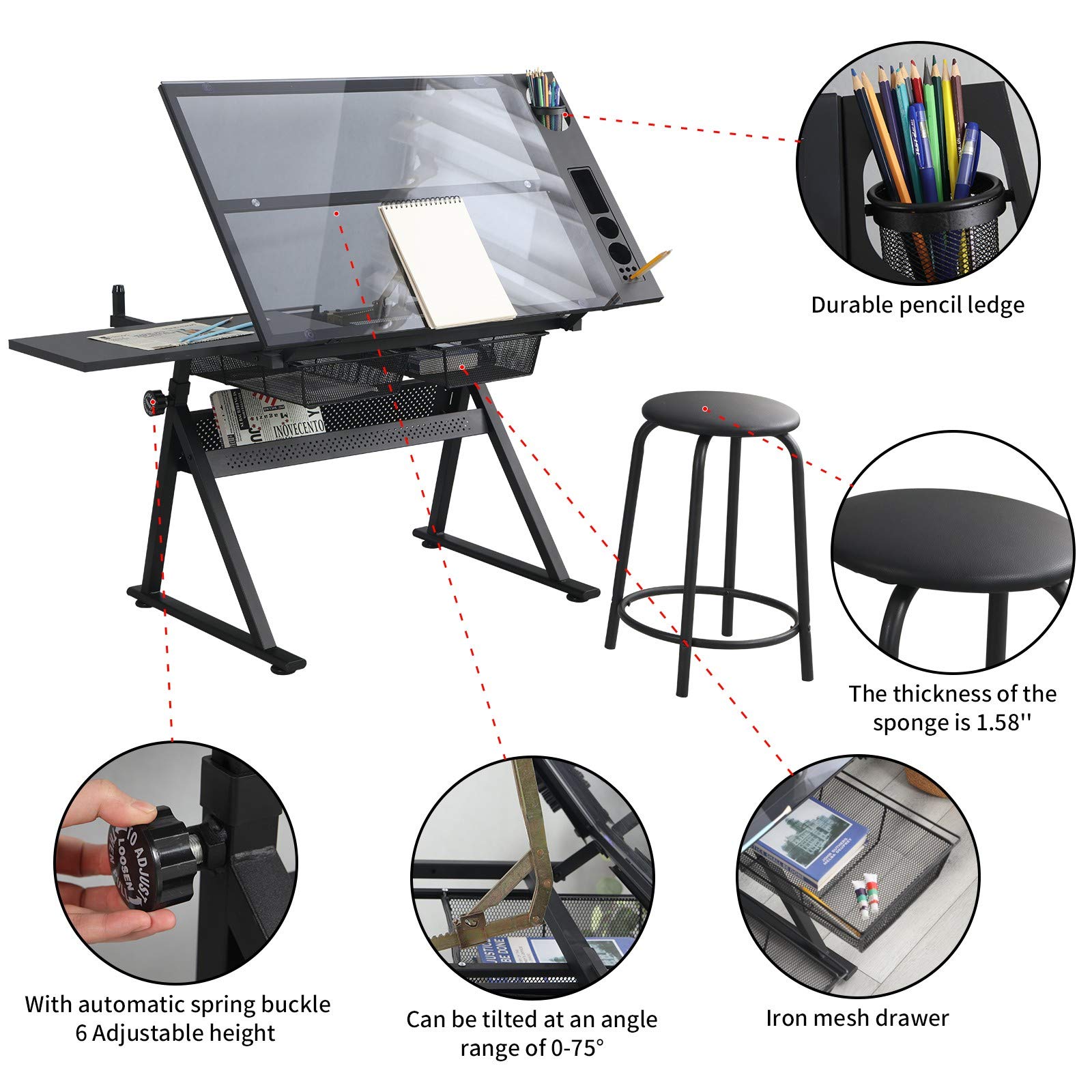 Mua KAAYEE Premium Drawing Draft Table - Height Adjustable Draft ...