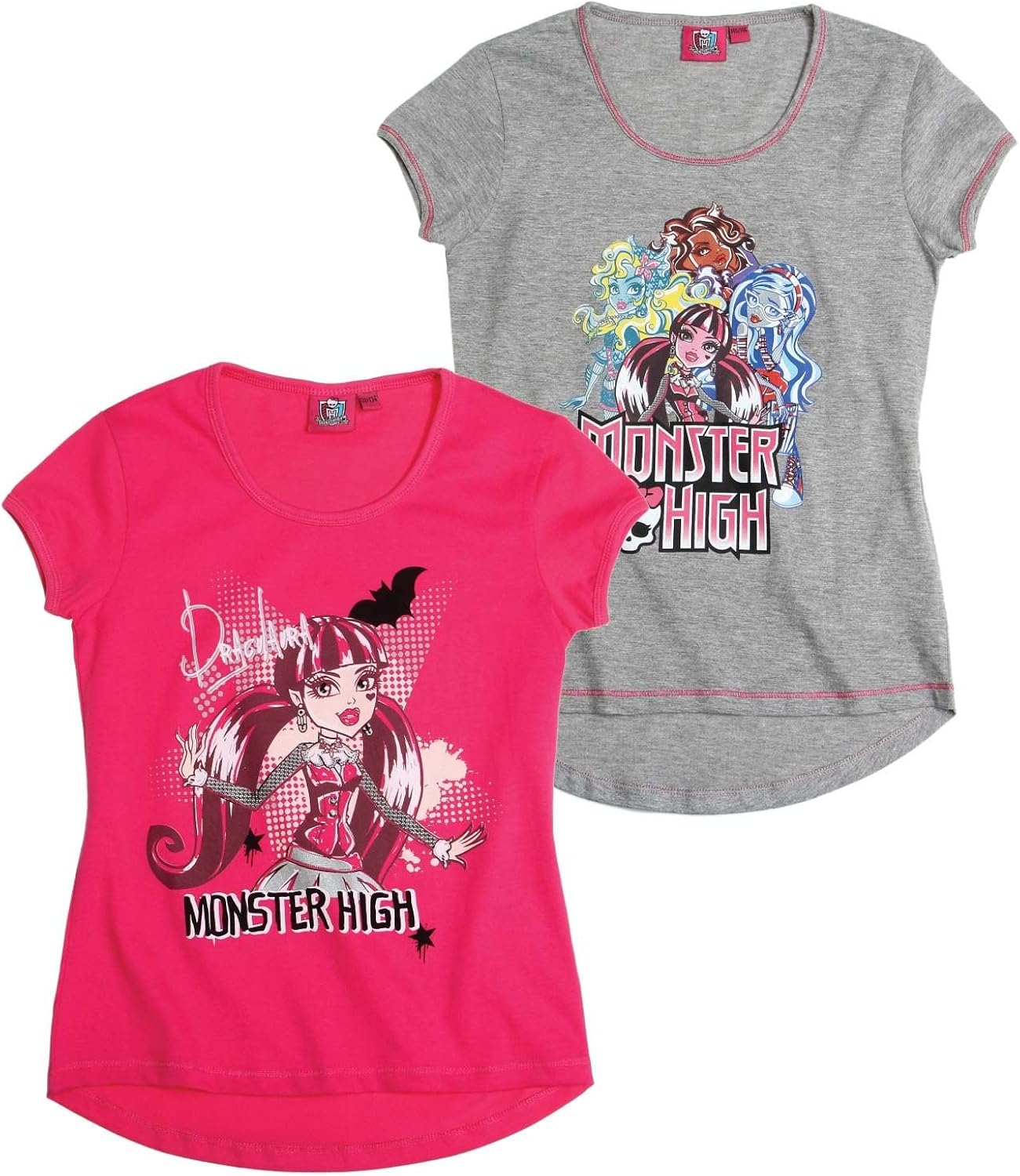 Monster High 2 Pack T-Shirt Grey: Amazon.co.uk: Clothing