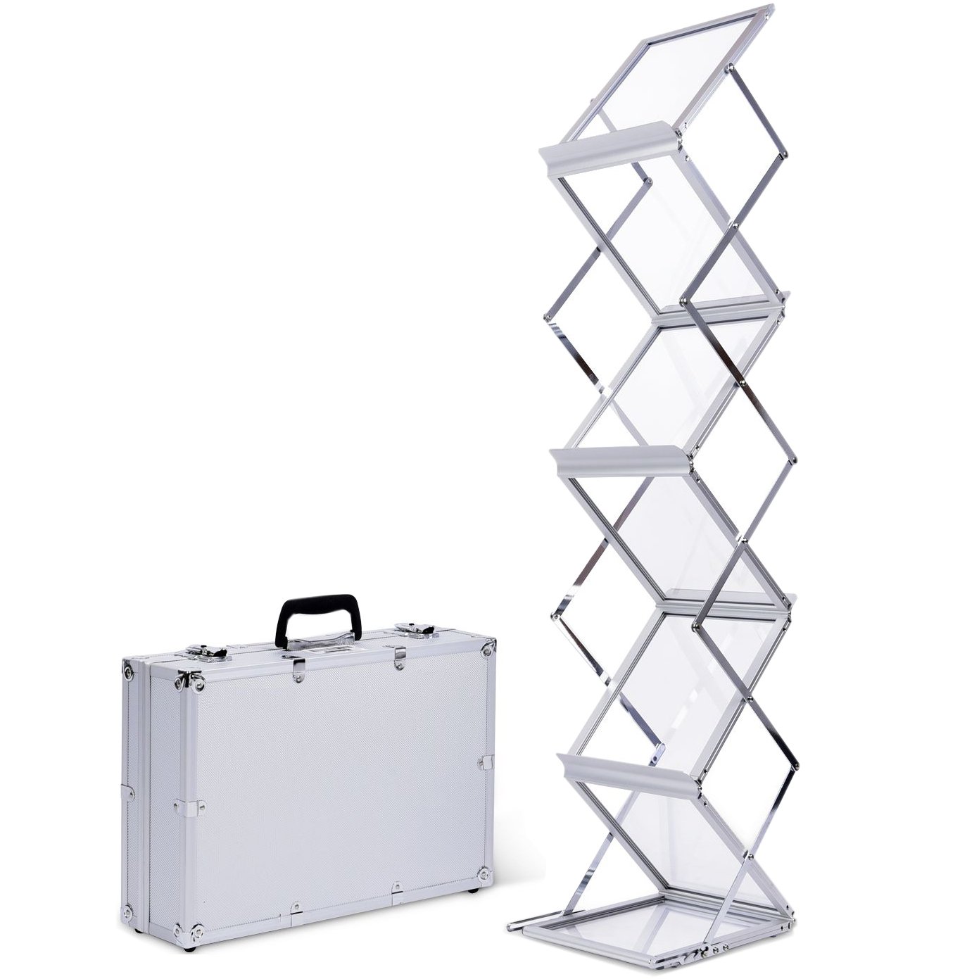 Amazon.com : HAITIAN Aluminum Foldable Literature Holder Magazine Rack ...