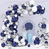 Amazon.com: 187pcs Navy Blue and Gold Balloons Arch Garland Kit, 5 10 12 18 inch Royal Blue Gold ...