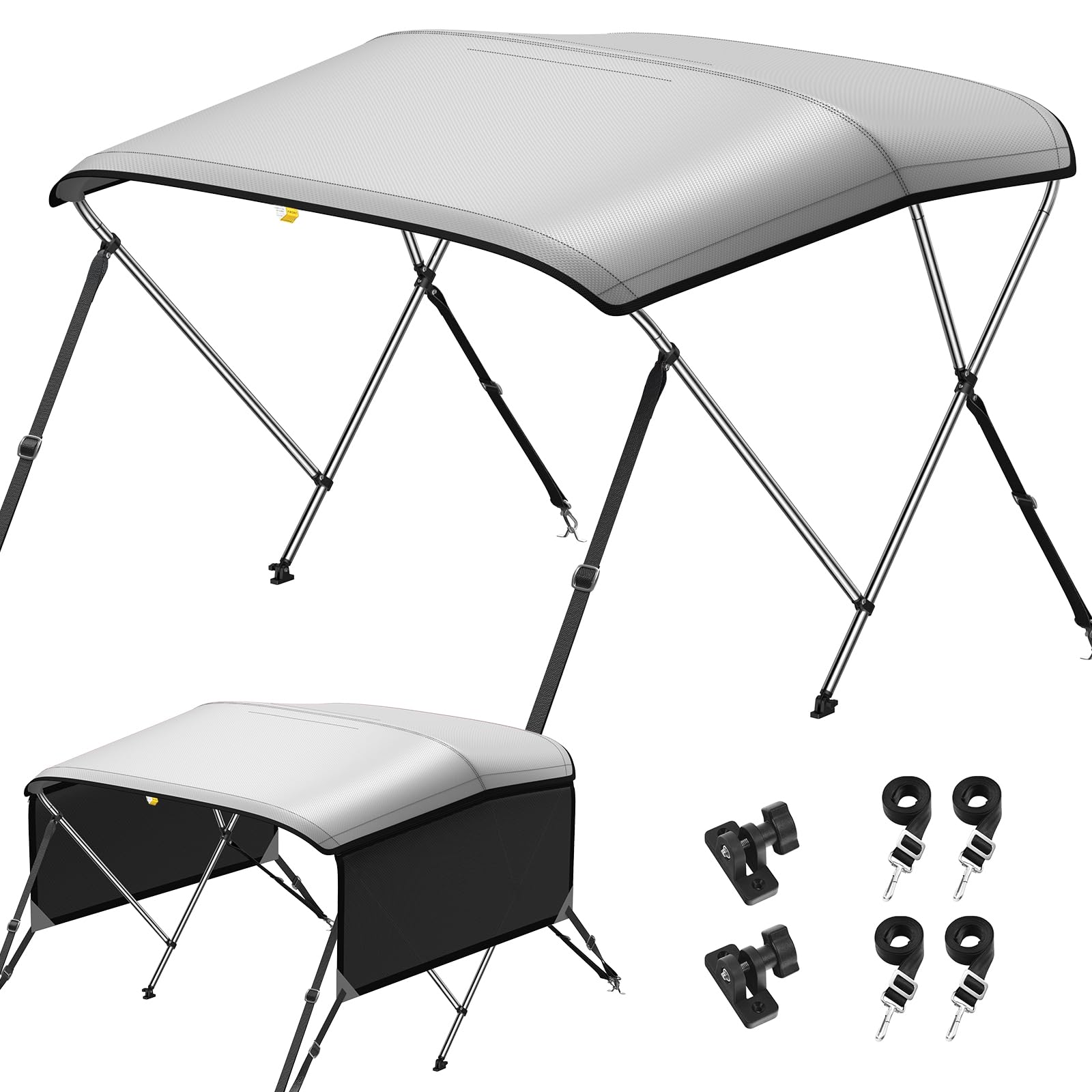 KAKIT 3 4 Bow Bimini Tops for Boats with Mesh Sides Heavy Duty Cover ...