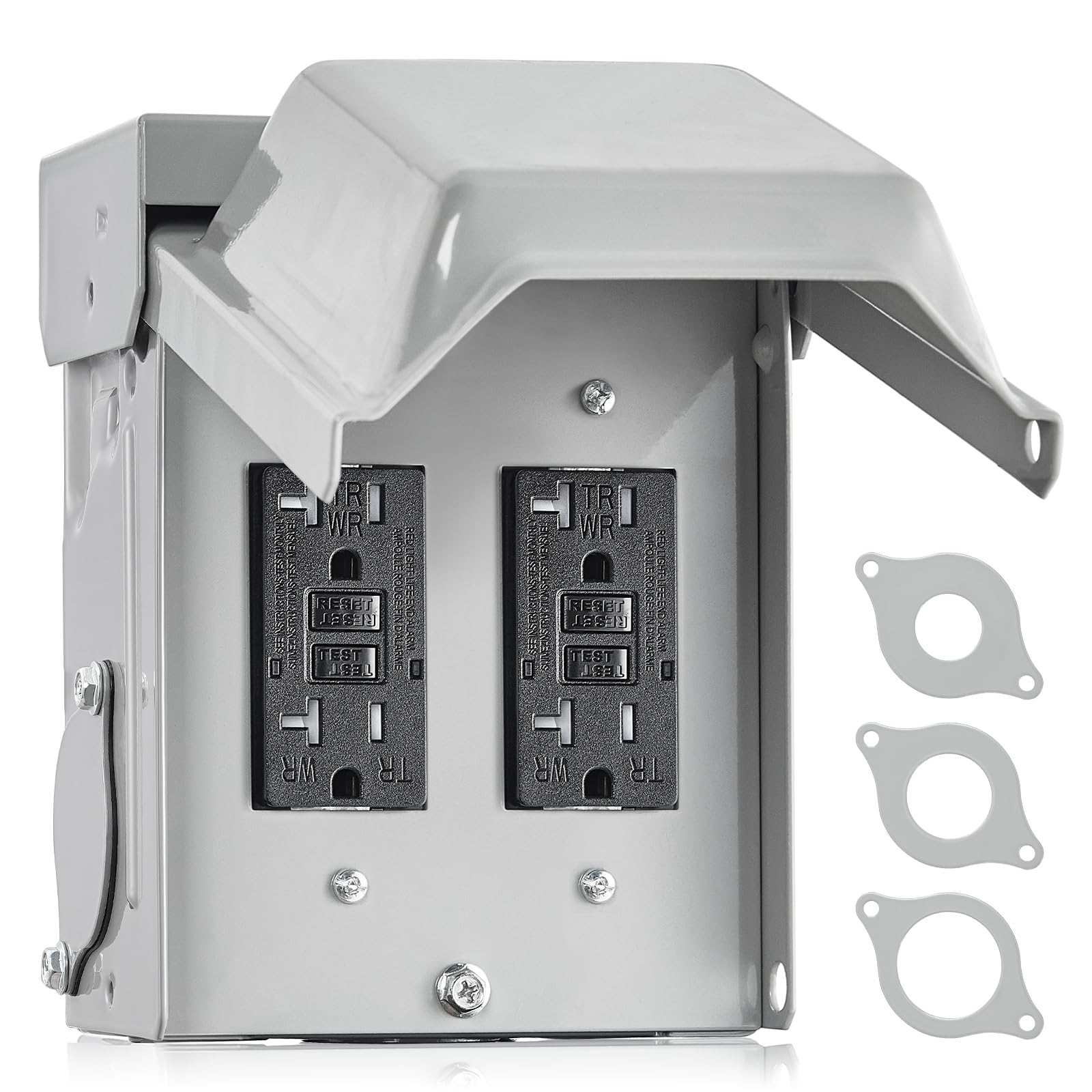 SURAIELEC Outdoor Outlet Box Waterproof, Dual 20 AMP WRTR GFCI ...