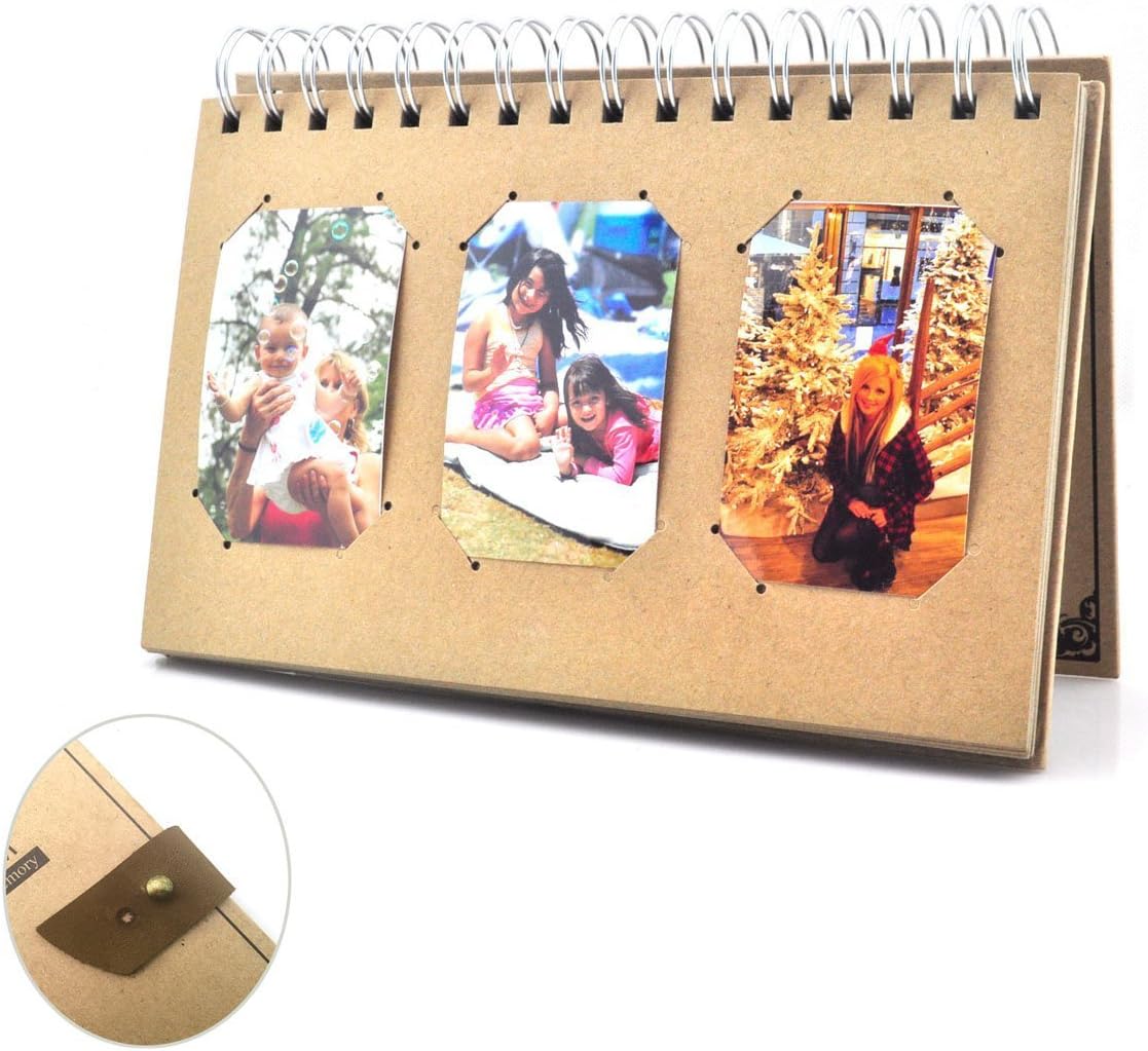 Hellohelio Vintage Book Style Photo Album Book Album for Polaroid 2x3 ...