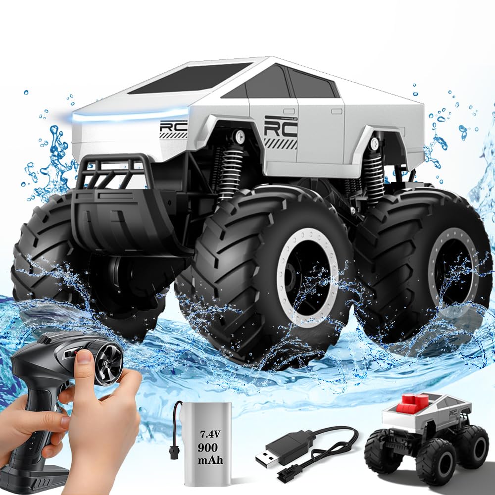 CARRTAN Waterproof Cybertruck Monster Truck Pickup Toys RC Cars Remote ...