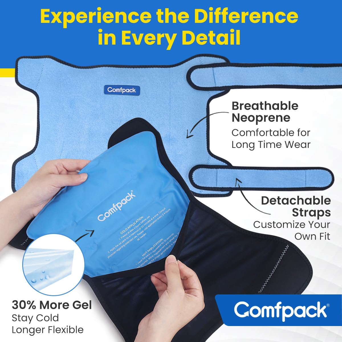 Mua Comfpack Hip Ice Pack Wrap for Injuries Reusable, Hip Support Brace ...