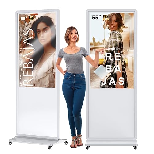 QIXZOCV 55 Inch 4K Touchscreen Kiosk, Indoor Floor Standing Digital ...