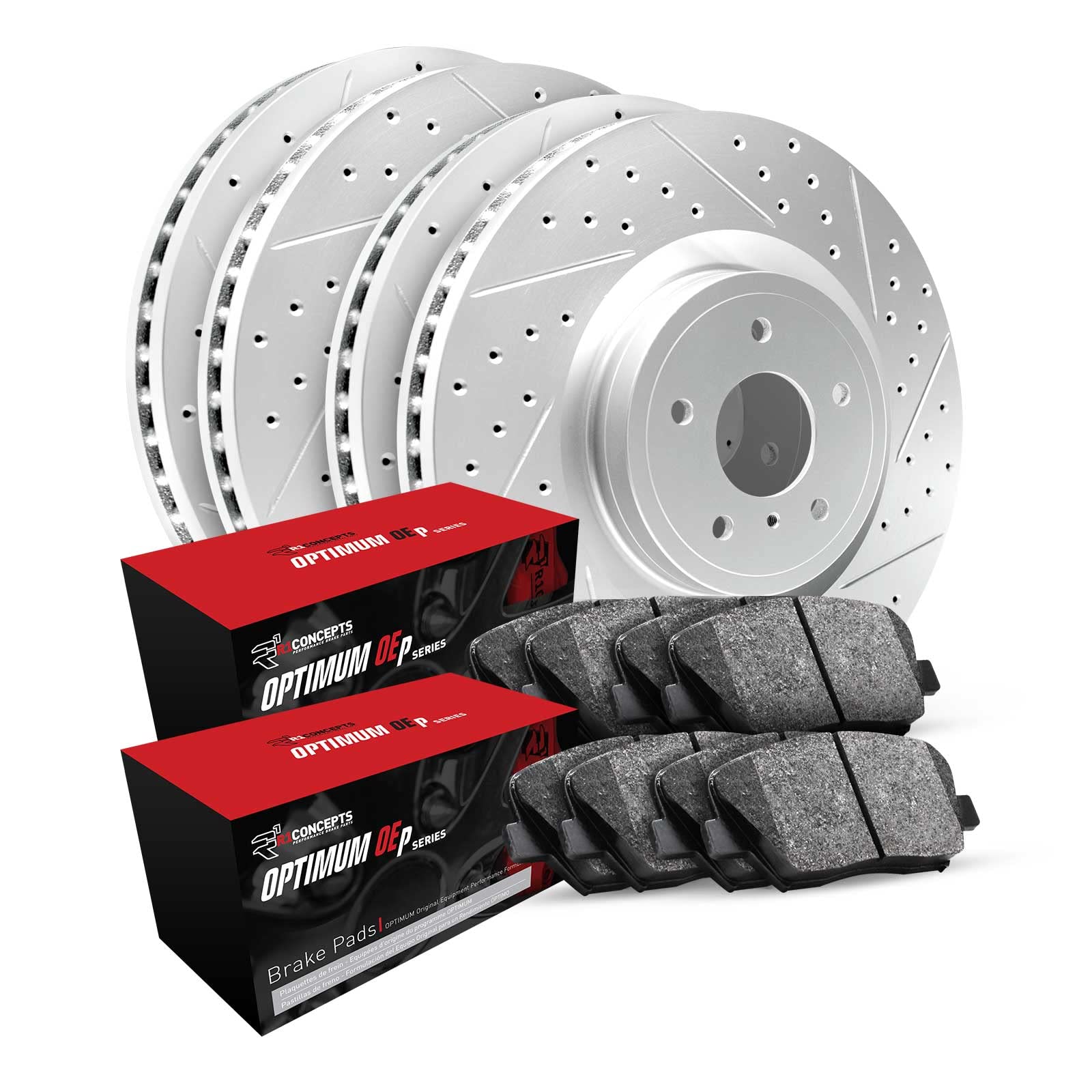 R1 Concepts Front Rear Brakes and Rotors Kit |Front Rear Brake Pads ...