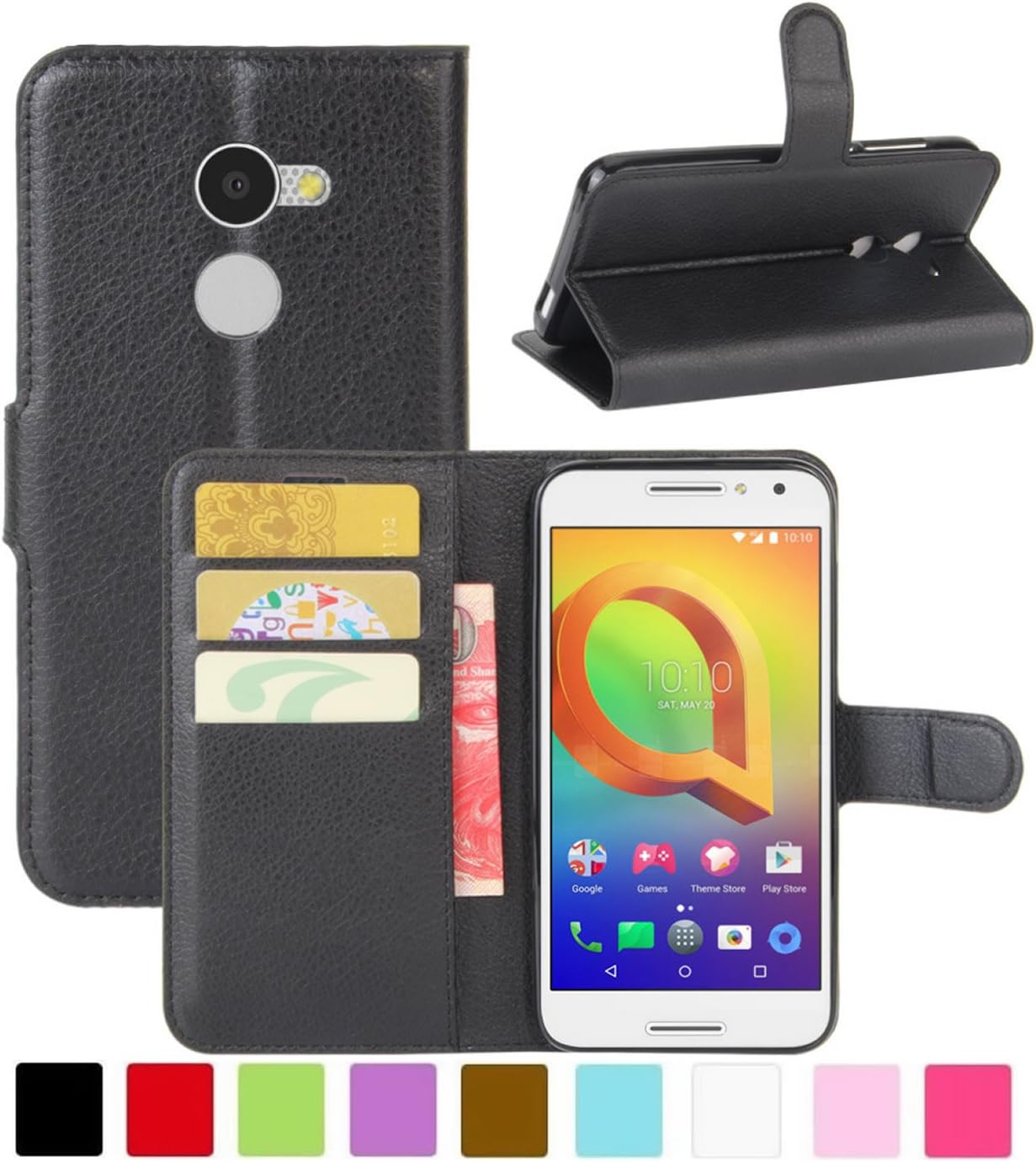 HualuBro Alcatel A3 Case, [All Around Protection] Premium PU Leather ...