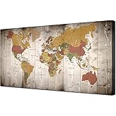 Amazon.com: Fuzawet Large World Map Wall Art Vintage Pictures Decor for ...