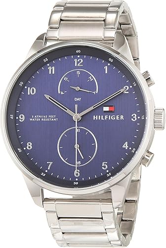 Tommy Hilfiger Mens Multi dial Quartz Watch with Stainless Steel Strap ...