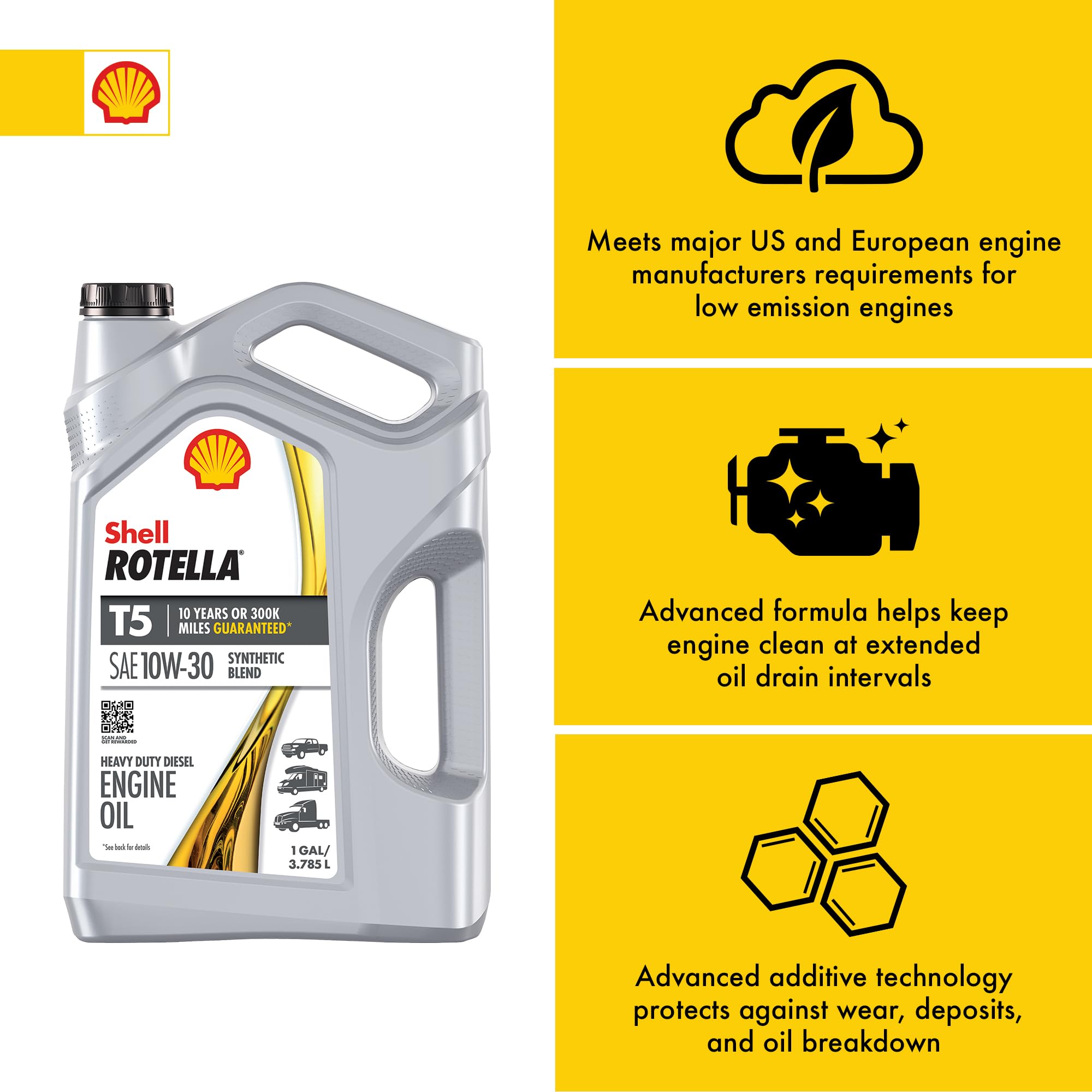 Mua Shell Rotella T5 Synthetic Blend 10W-30 Diesel Engine Oil (1-Gallon ...
