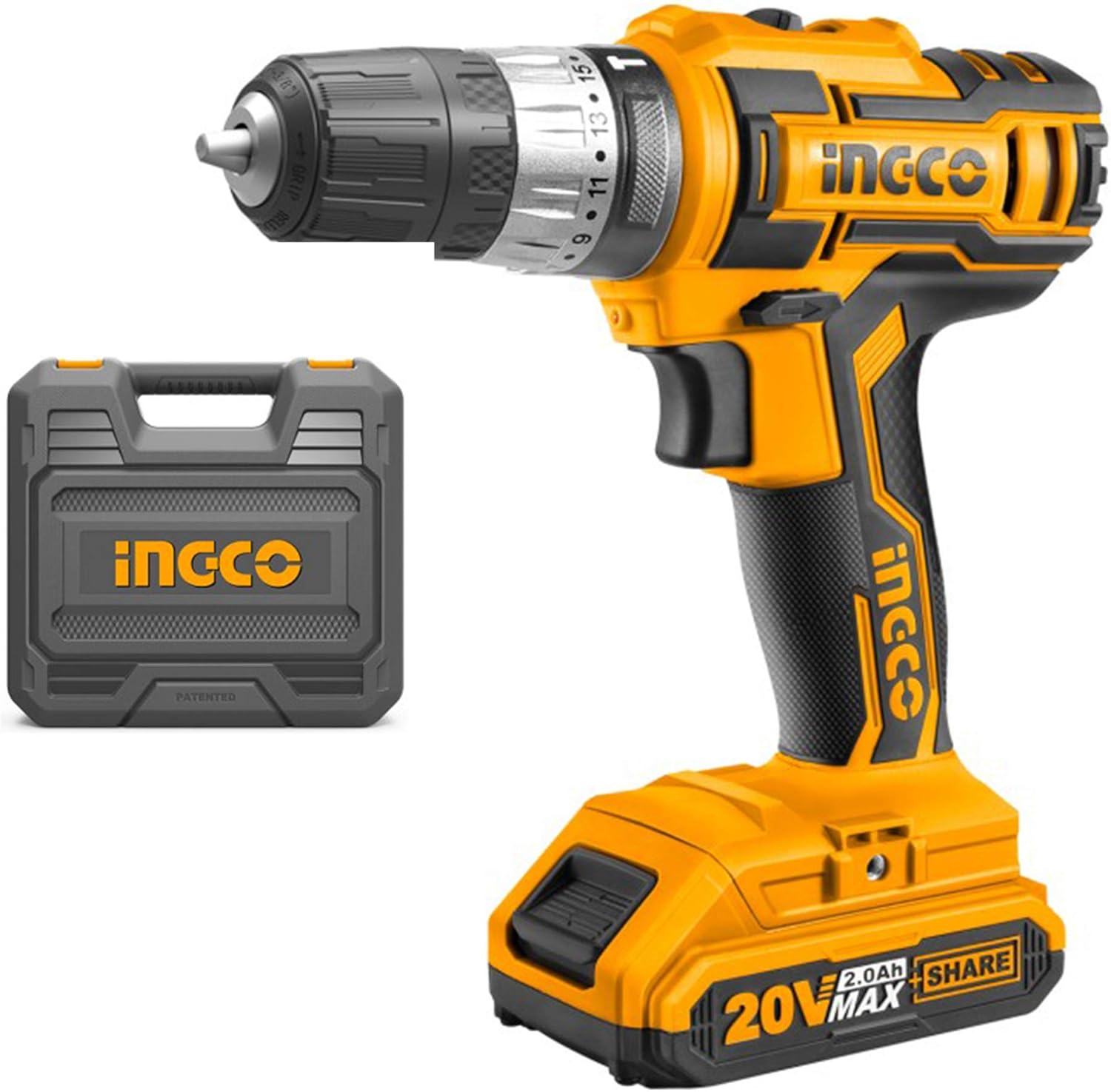 Ingco Cidli200215 Perceuse à percussion à batterie 20 V Visseuse sans ...