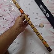 Punam Flutes C Natural Medium Bamboo Flute/Bansuri with Carry Case, 19 ...