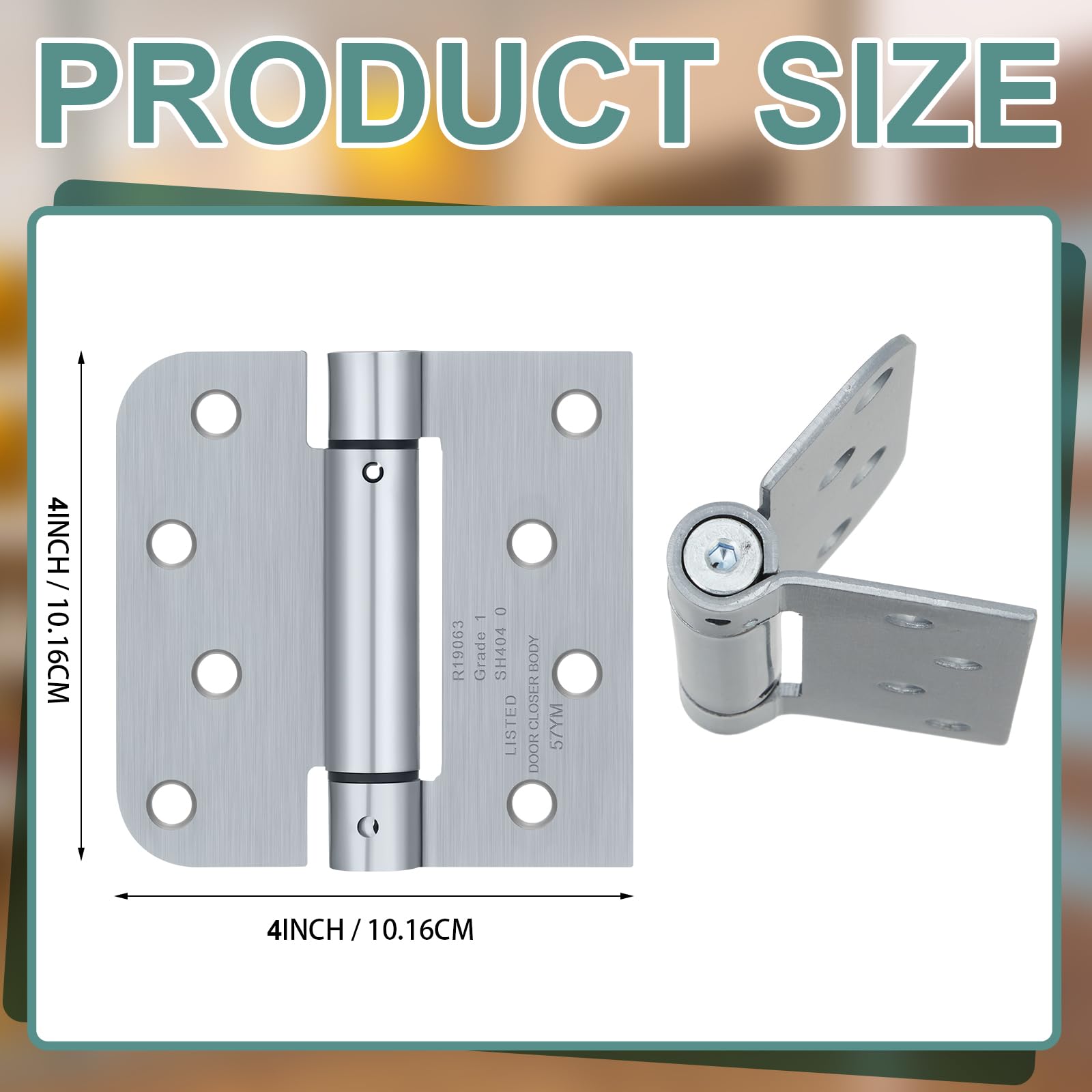 Mua Hicarer 2 Pcs Self Closing Door Hinges 4'' Square 5/8" Radius ...