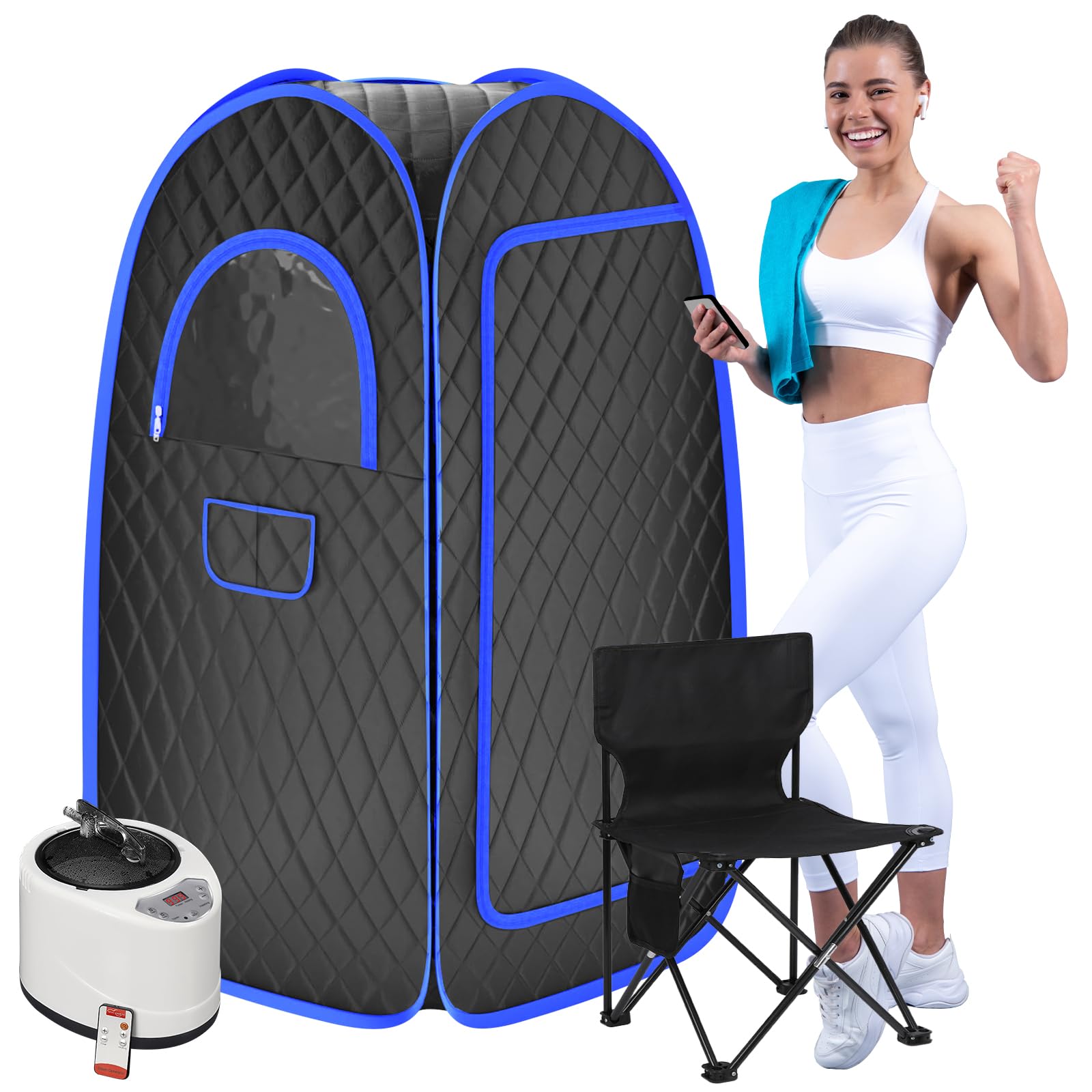 Huimpet Portable Steam Sauna, 3L Large Capacity Personal Sauna Box for ...