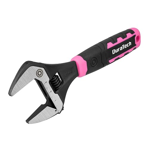 DURATECH 8-Inch Adjustable Wrench, Wide Jaw Opening Plumbing Wrench, CR ...