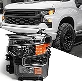 Amazon.com: Huray Headlight Assembly for Chevy Silverado 2019 2020 2021 2022 1500 [Only for LED ...