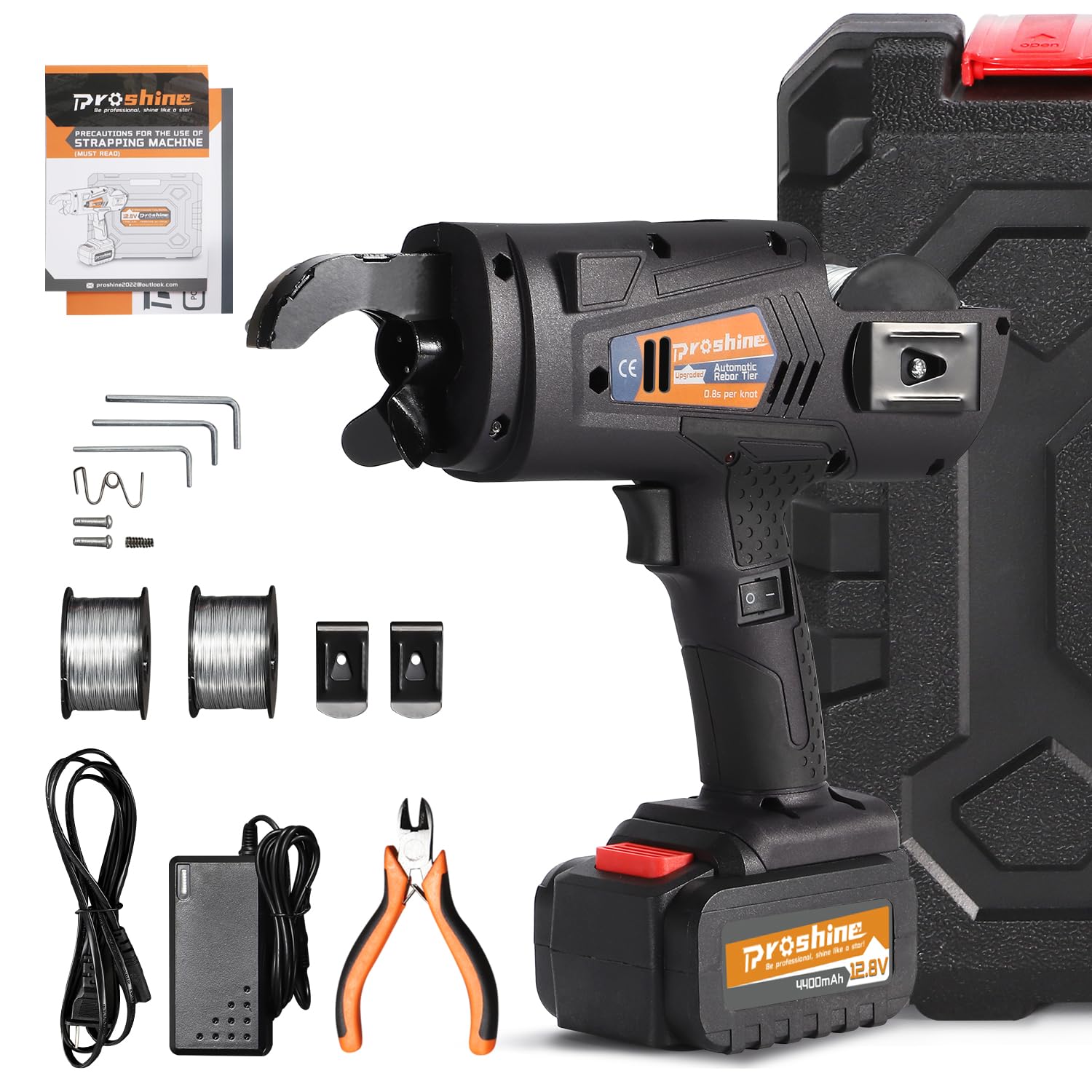 Proshine Automatic Rebar Tier 0.3"-1.3" Rebar Tie Rebar Tying Gun ...