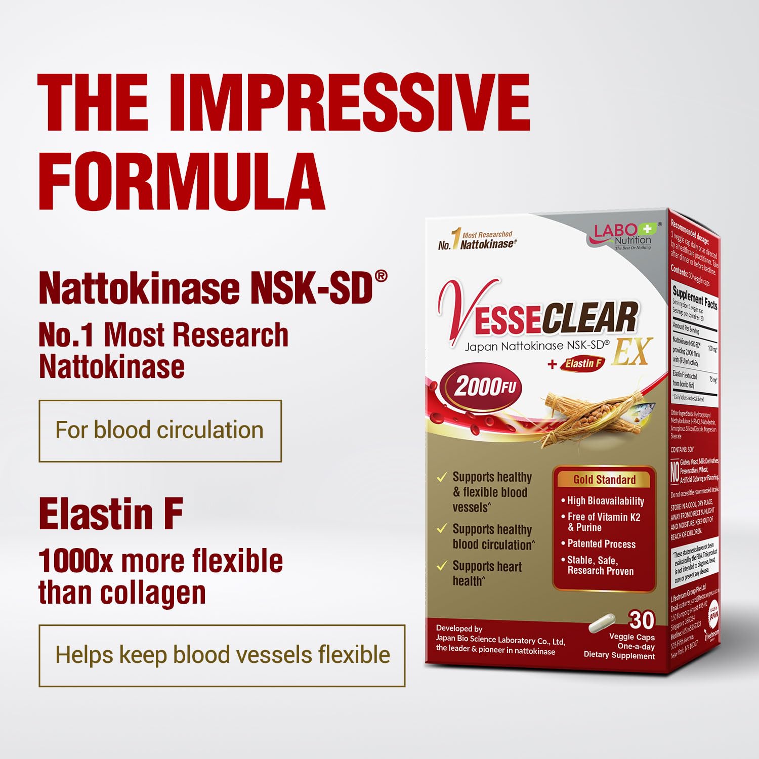 Mua LABO Nutrition VesseCLEAR EX: Nattokinase NSK-SD+Elastin F for ...
