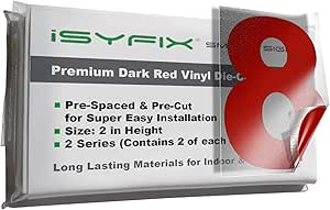 Amazon.com: Red Vinyl Numbers Stickers - 2 Inch Self Adhesive - 2 Sets ...