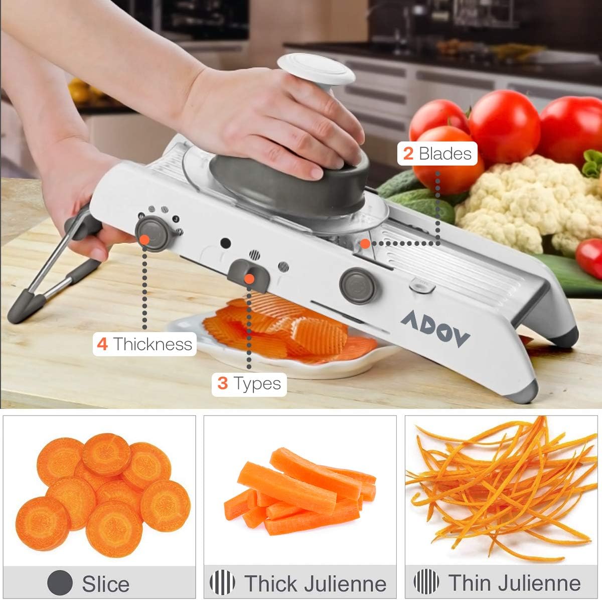 18 in 1 Pro Mandolin Slicer Waffle Julienne Cutter Food Vegetable ...