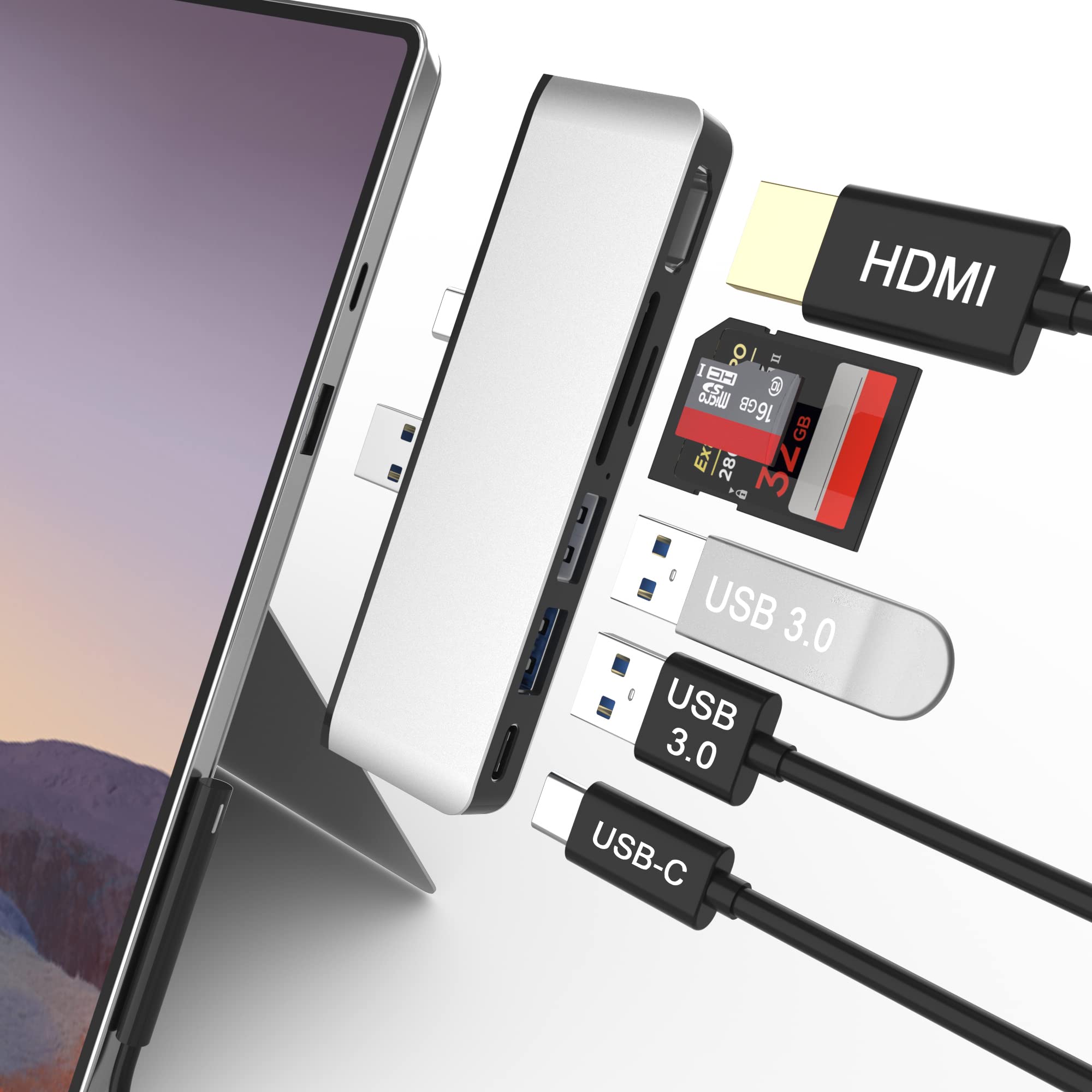 Mua Surface Pro 7 Hub Docking Station with 4K HDMI, USB-C (Audio + Data ...