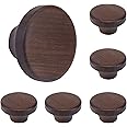 Tighall 6PCS Round Wooden Single Hole Drawer Handles, 1.56" Cabinet ...