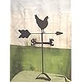 Amazon.com : The Lazy Scroll Hen Chicken Roof Mounted Weathervane Black ...