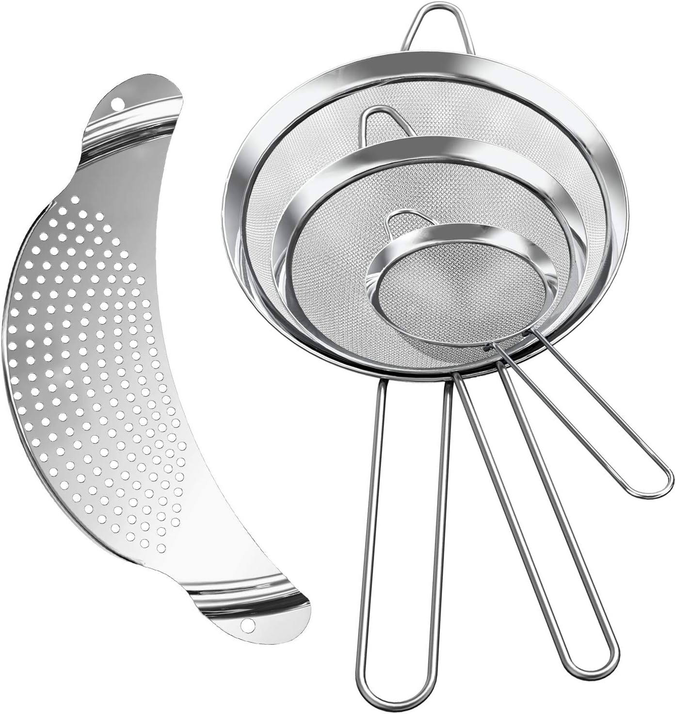 Amazon.com: Foonii Stainless Steel Fine Mesh Strainers (4 Set), 3 Wire ...