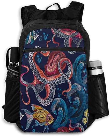 Sea Wave and Tropical Fishes Backpack Casual Daypack Travel Backpacks ...