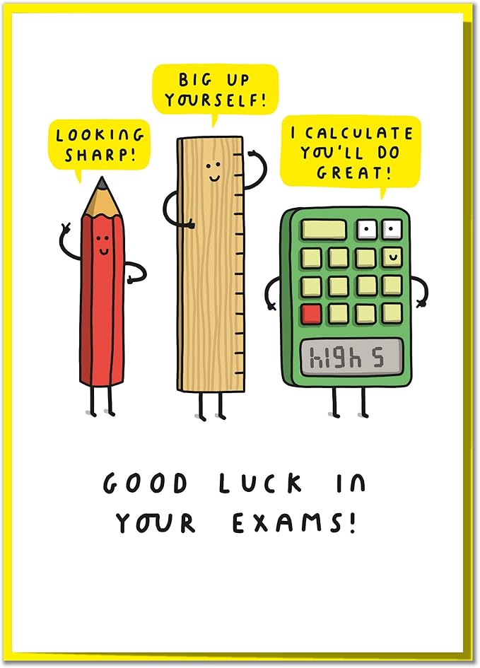 I Calculate You'll Do Great! Funny Exam Good Luck Card: Amazon.co.uk ...