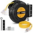 SURAIELEC 12 Gauge Retractable Extension Cord Reel, 50 FT 12 AWG/3C ...