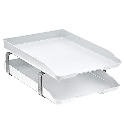 Buy Acrimet Traditional Letter Tray 2 Tier Front Load Plastic Desktop ...