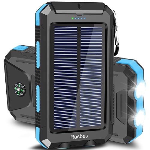 Solar Charger, 38800mAh Portable Solar Power Bank IPX5 Waterproof with ...