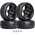 Amazon.com: FriHobby Pre-Glued 12mm Hex 1/10 RC Touring Car Wheels & Tires for Traxxas 4-Tec 2.0 ...