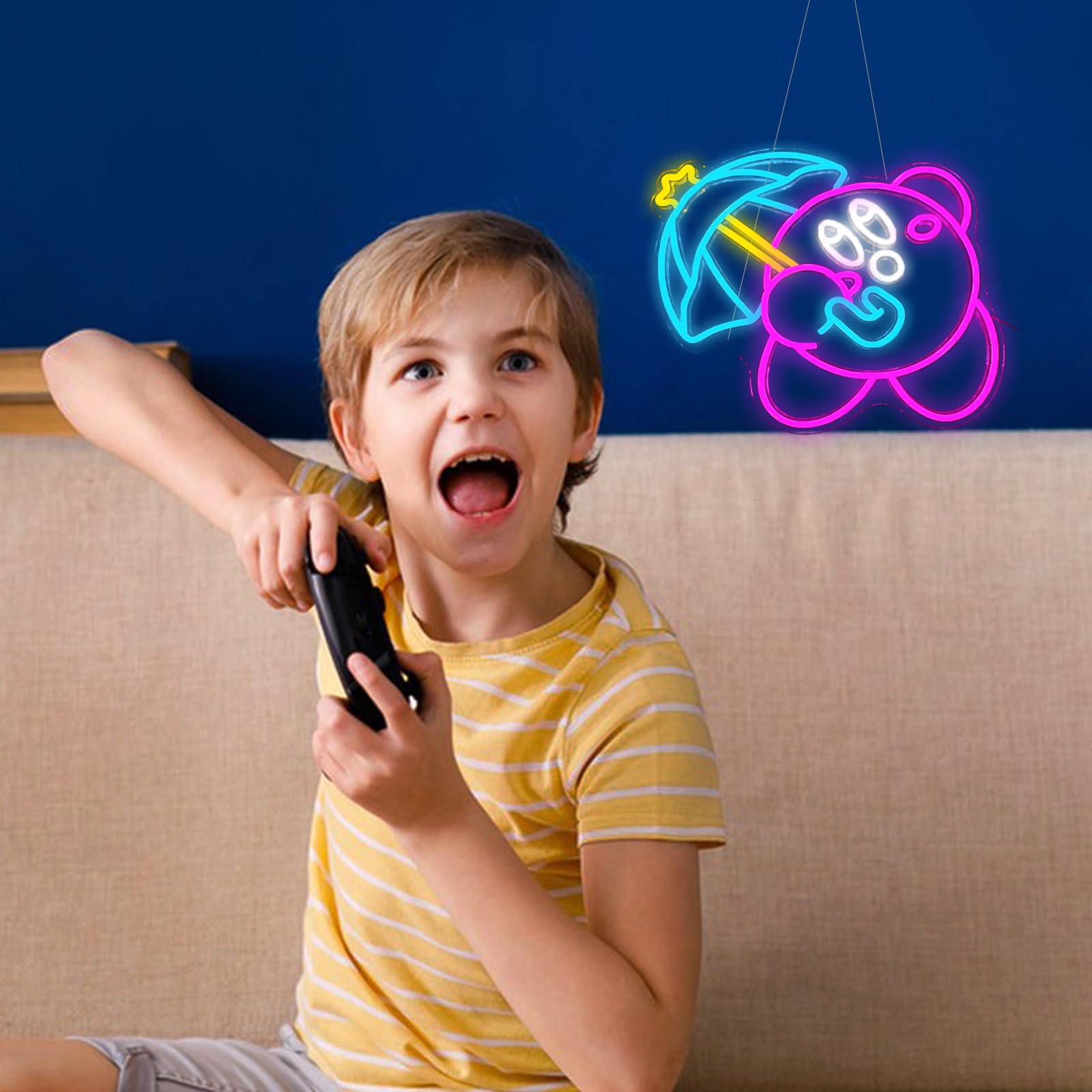 Kirby Anime Neon Sign For Wall Decor Kirby Led Light Room Decor ...